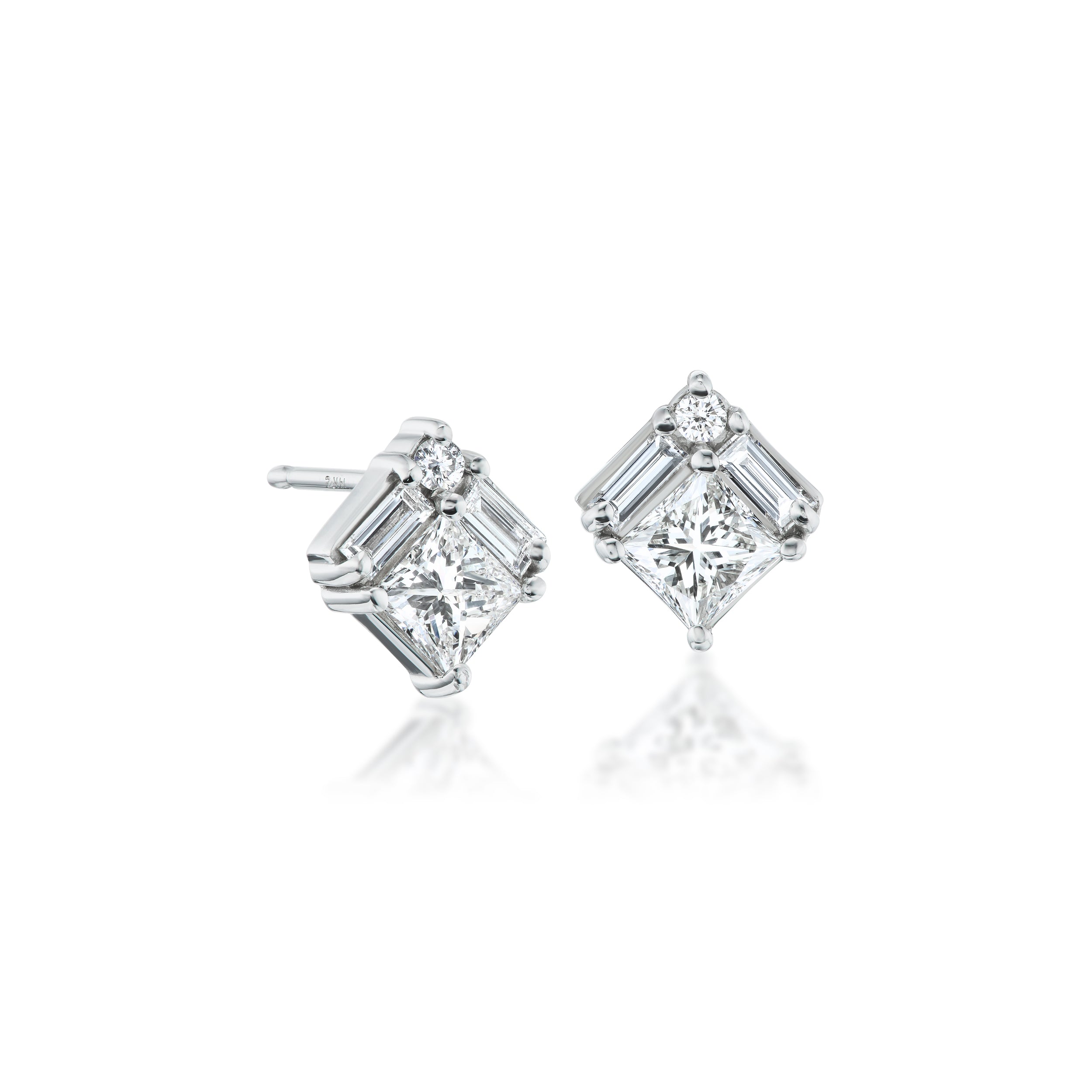 Barmakian | Square Diamond Cluster Earrings